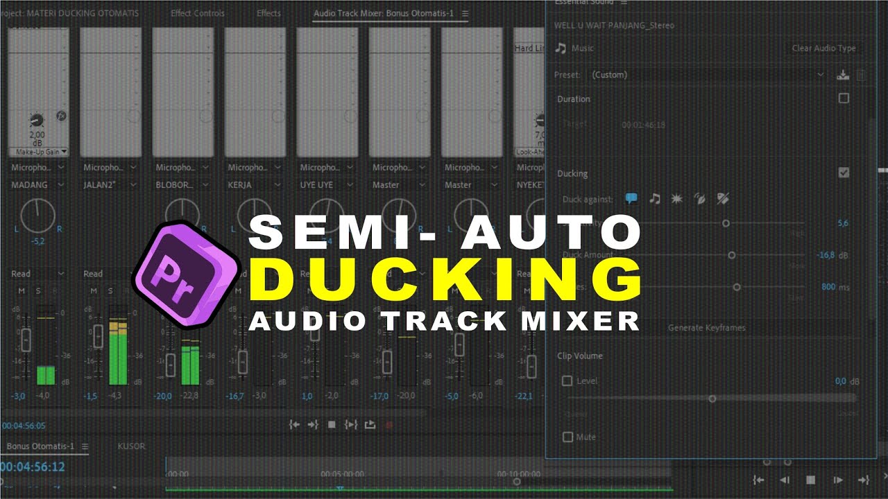 Cara Setting Audio Ducking dengan Audio Track Mixer | Semi-Auto Ducking ...