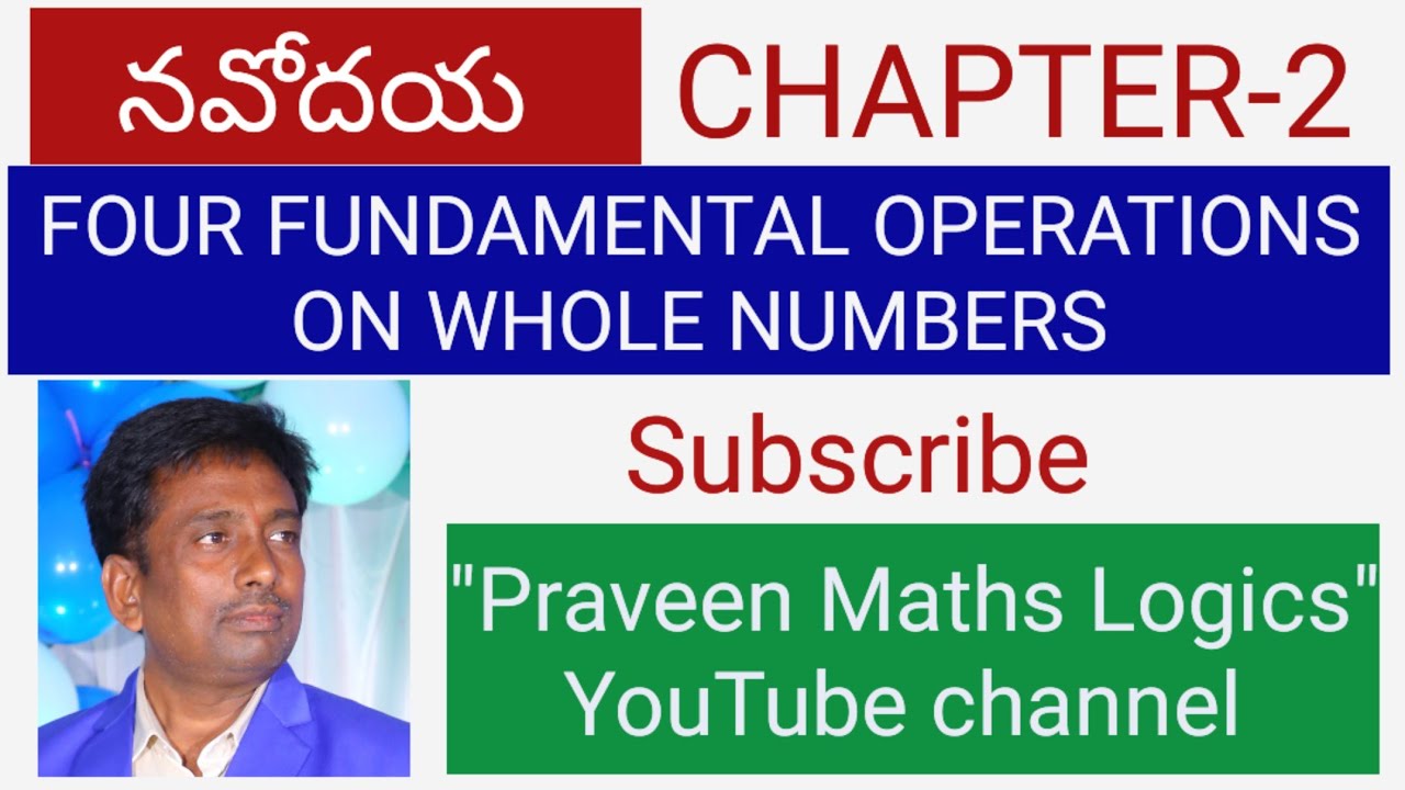 Navodaya||Four fundamental operations on Whole Numbers||Praveen Maths ...