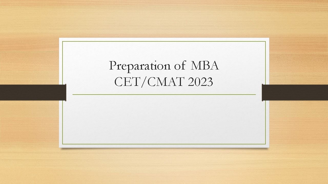Get Ready for MBA CMAT 2023 & CET 2023 - YouTube
