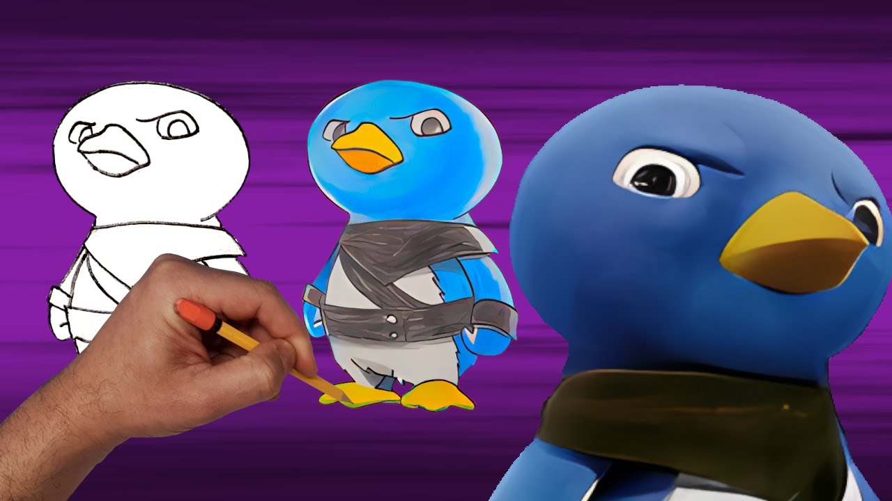 5 Steps to Draw | PENGUIN GUARD from Super Mario | Easy Step-by-Step ...