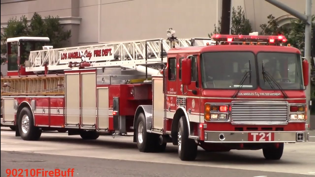 LAFD Task Force 21 & LASD Ford Explorer Responding - YouTube