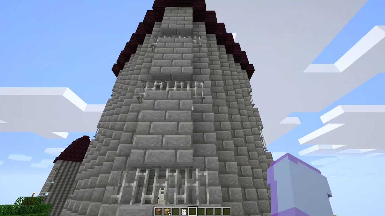 Minecraft - inside the castle with the four towers - YouTube