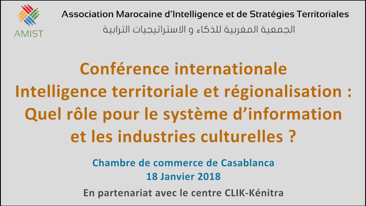 Conférence internationale: Intelligence territoriale et régionalisation ...