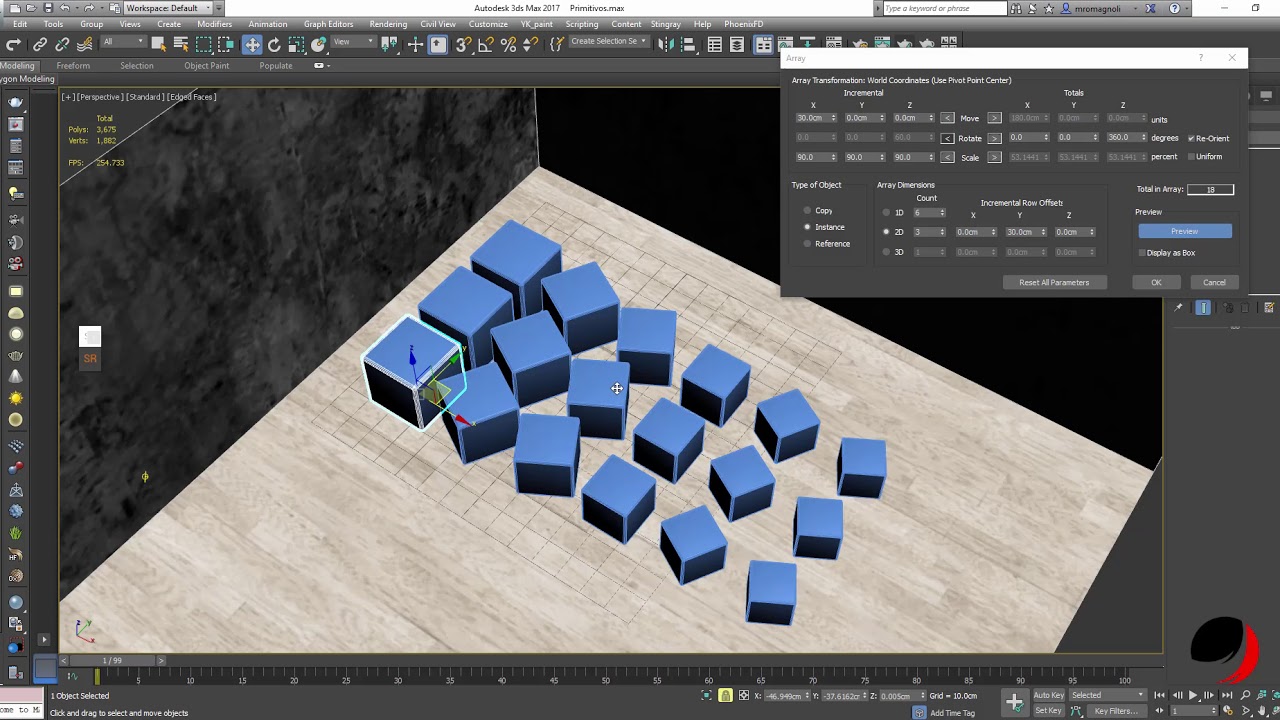 3ds Max Herramienta Array Youtube