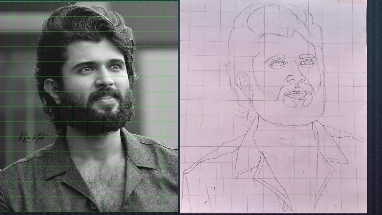 How To Draw Outline Using Grid Method From Mobile Vijay Devarakonda Outline Tutorial Surat how-to-draw-outline-using-grid-method-from-mobile-vijay-devarakonda-outline-tutorial-surat