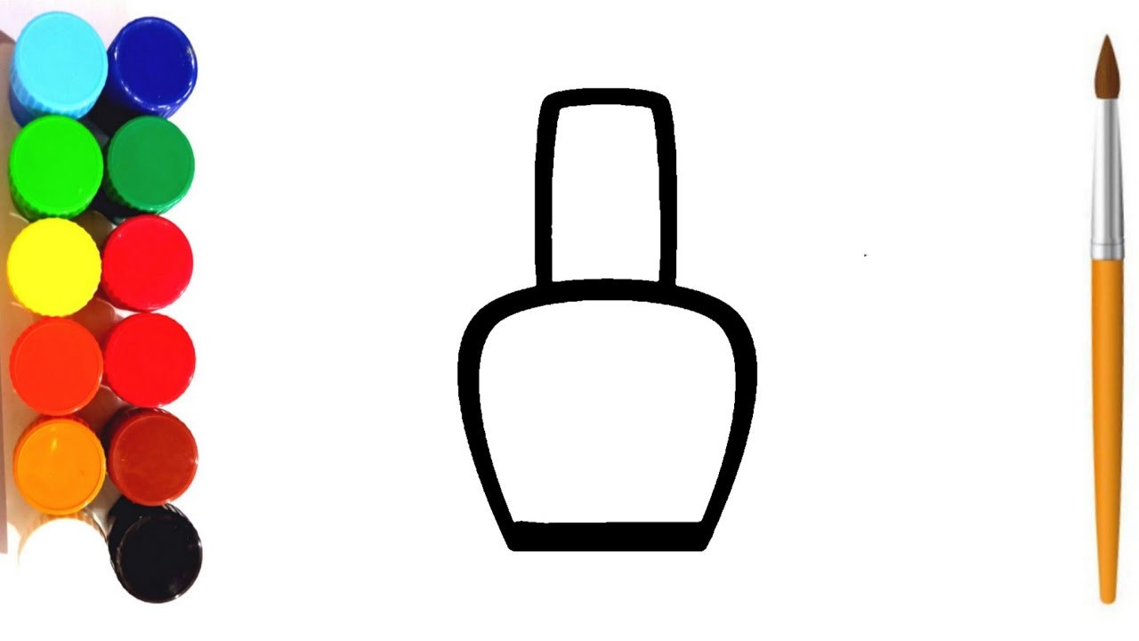 How to Draw a Nail Polish For Kids Step by Step & Coloring| Nail Polish ...