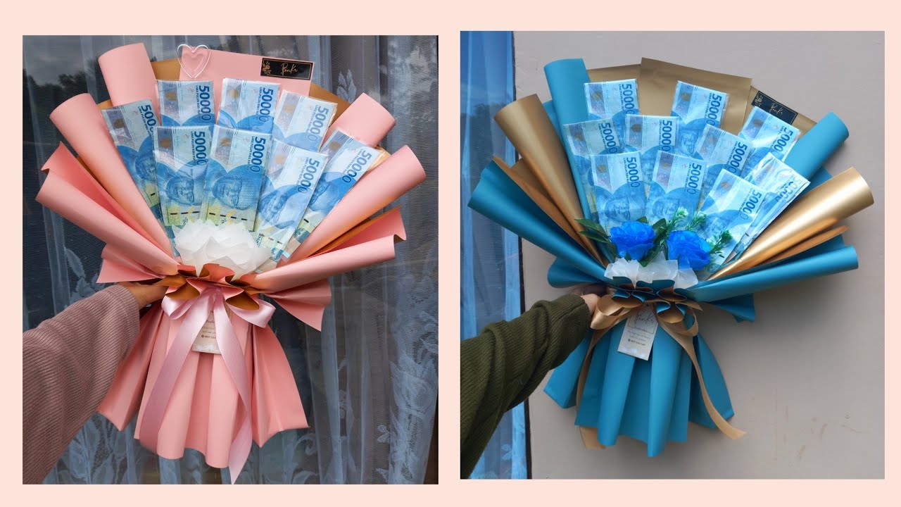 Tutorial Buket Uang 50 Ribu 10 Lembar, Buket Mekar || Money Bouquet ...