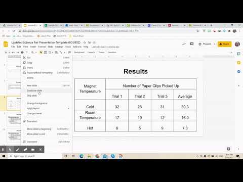 How To Make A Data Table For Science Fair Project