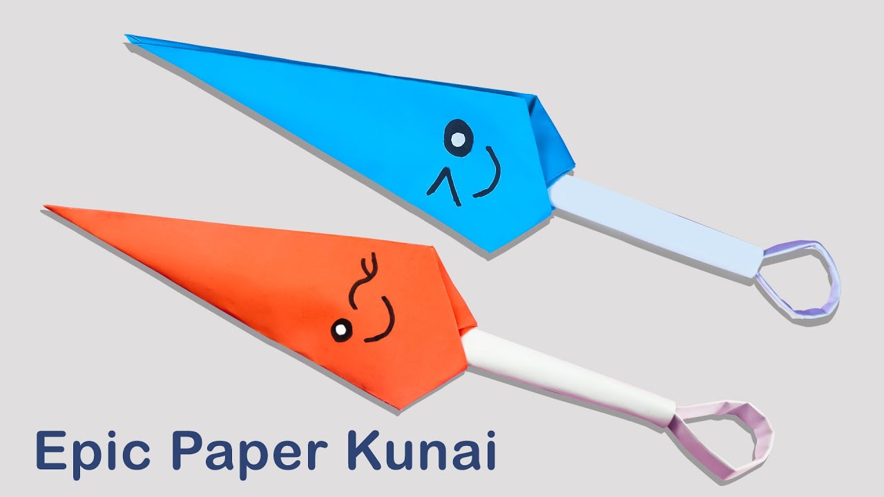 How to Make an Origami Ninja Kunai | Origami Kunai Tutorial - YouTube