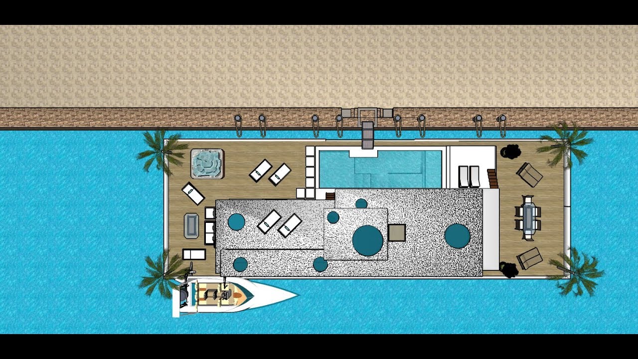 Contemporary Houseboat floating in Marina Miami Florida Super Mega ...