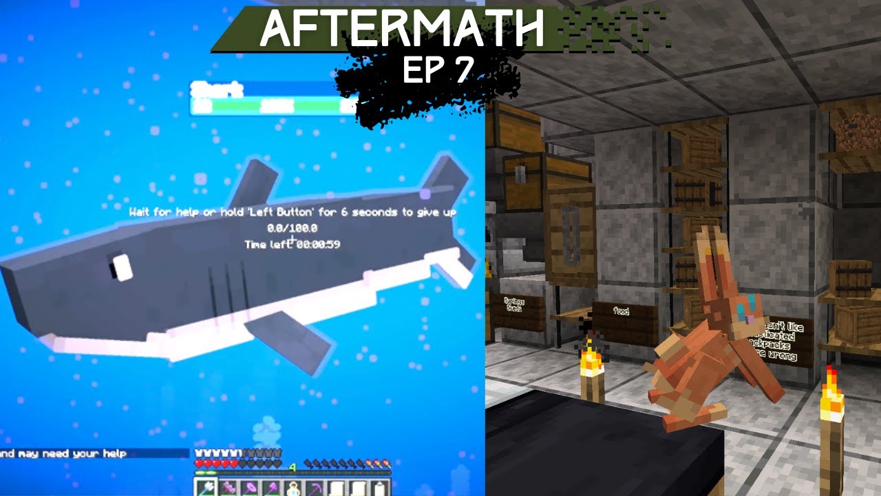 Aftermath [Minecraft] ep 7 – Rabbits hop, Sharks chomp! - YouTube