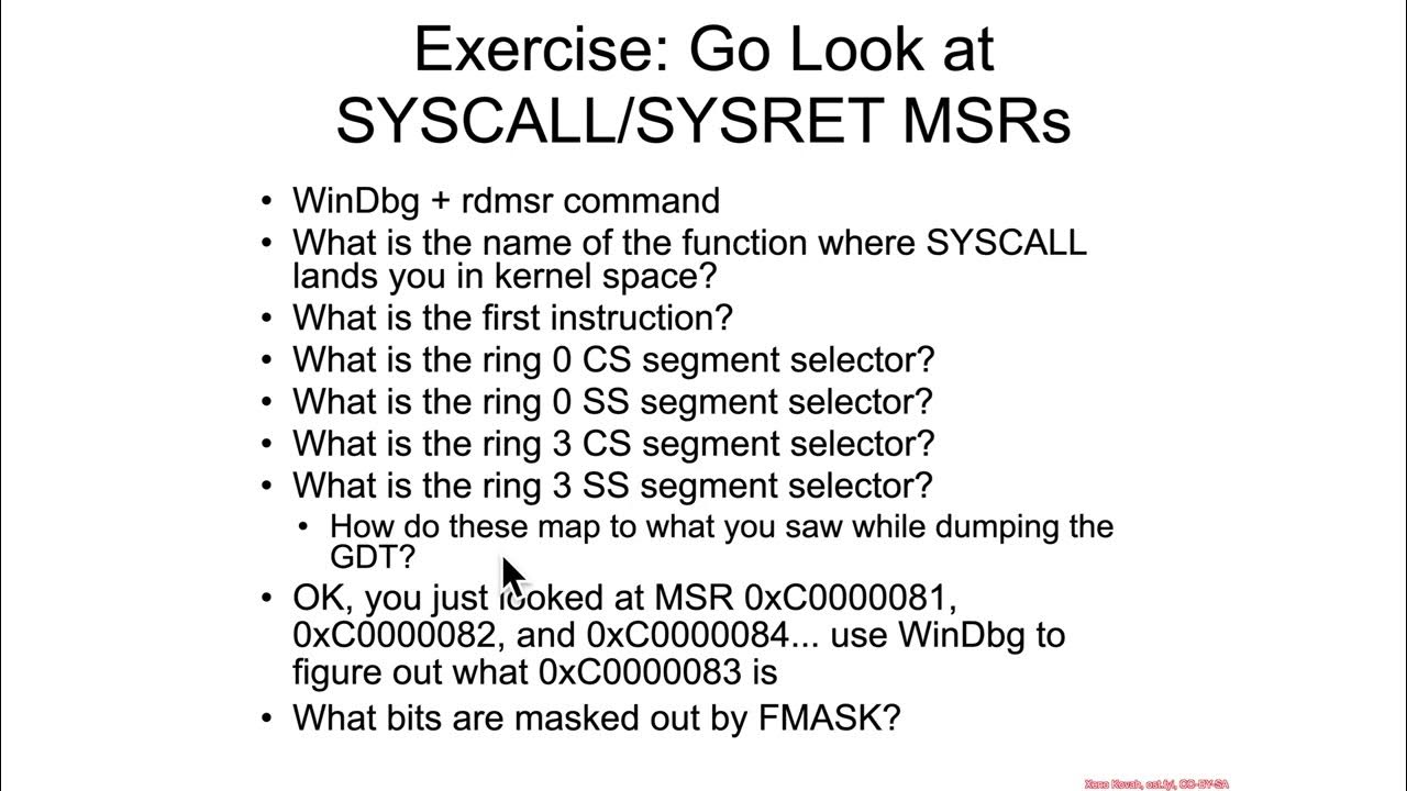 System Calls - Lab: Syscall MSR Investigation - YouTube