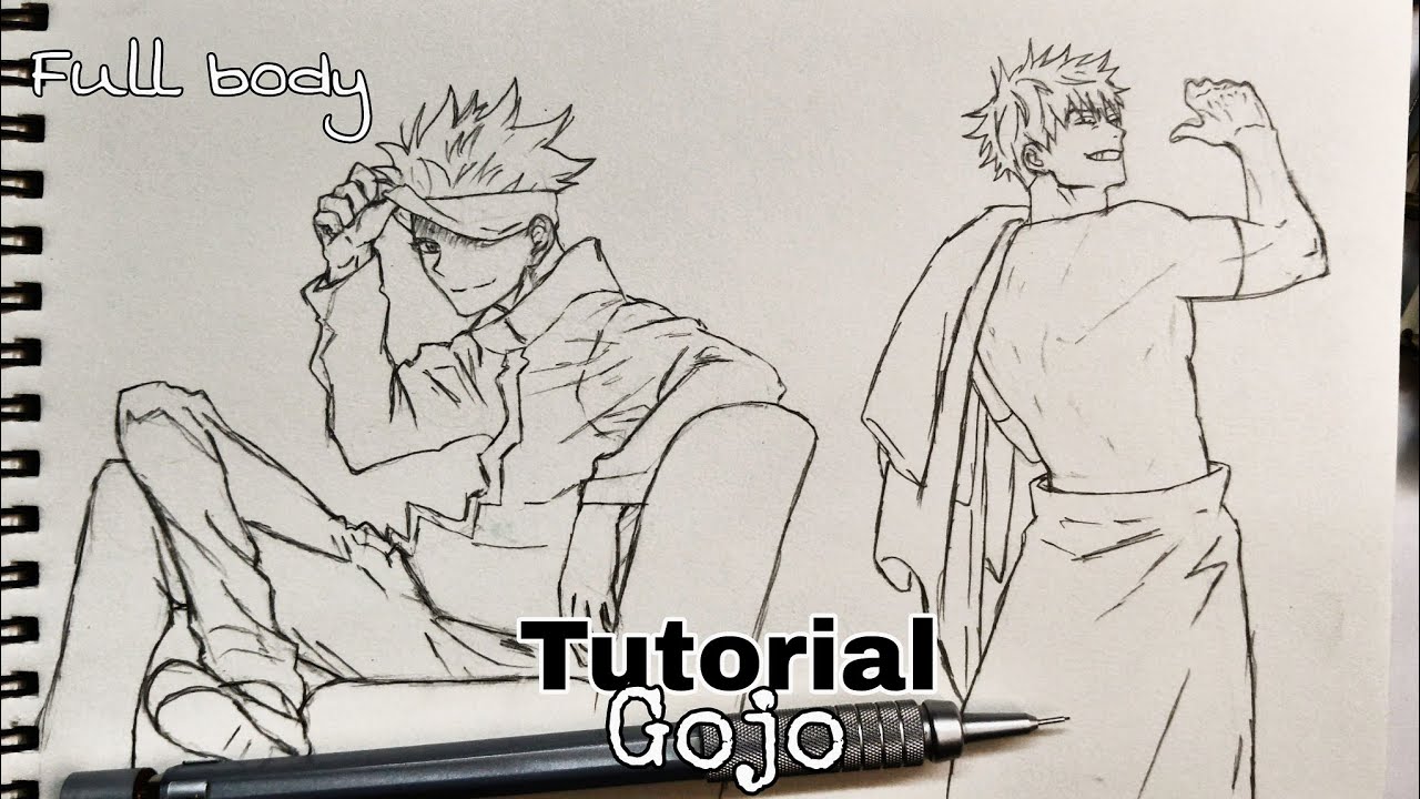 Gojo full body tutorial | how to draw gojo satoru full body easy ...