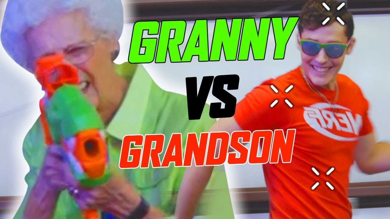 Nerf Ep 4 - Granny in the NERF HOUSE! - NERF Trick Shots - NERF House ...
