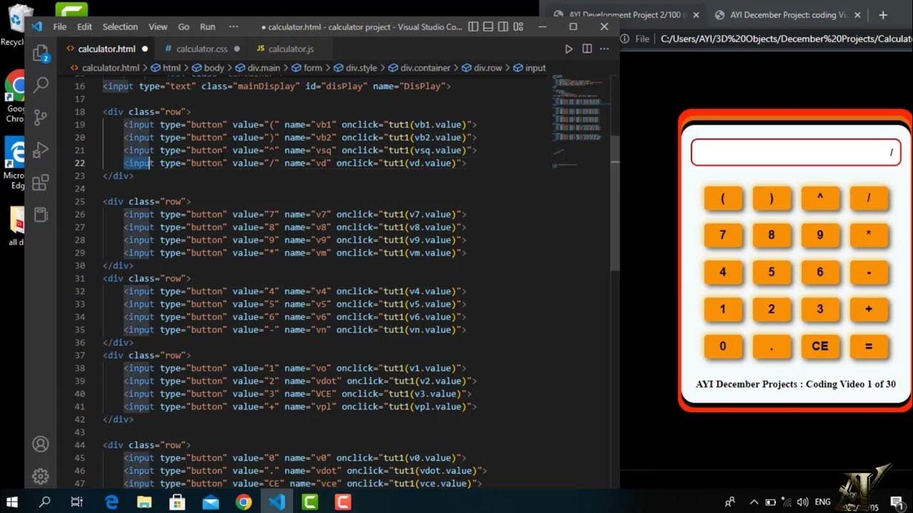Build Simple Calculator With JavaScript HTML CSS - YouTube