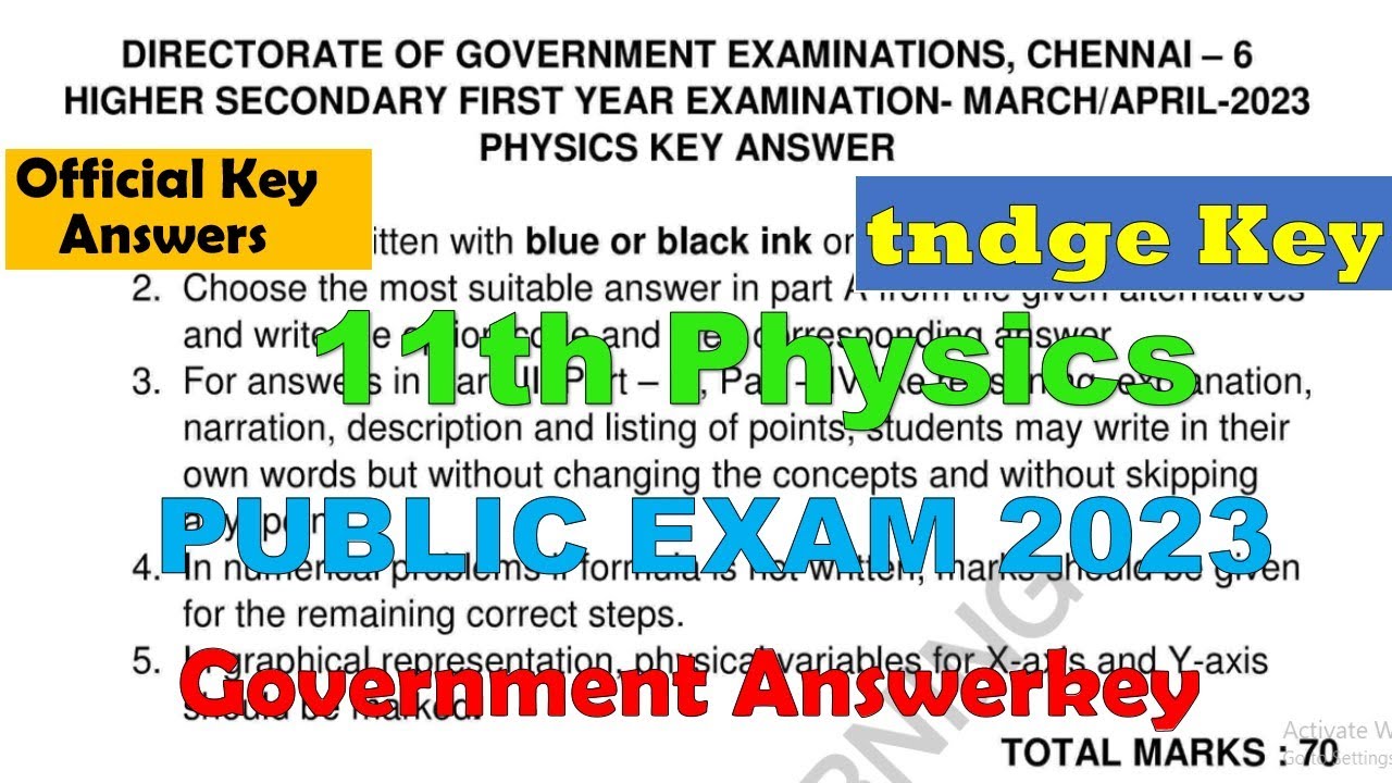 11th Physics Public Exam Official Government Full Answer Key 2023 Pdf 11th-physics-public-exam-official-government-full-answer-key-2023-pdf