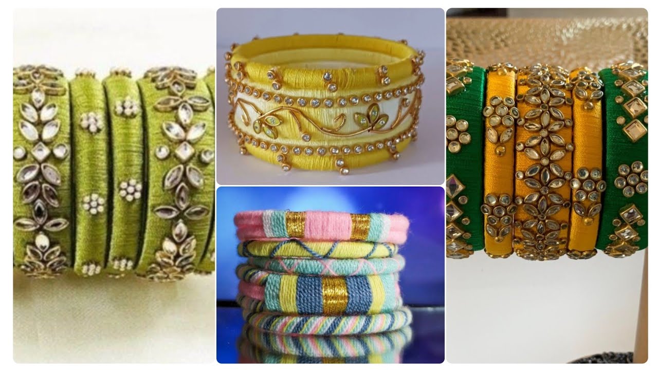 Silk Thread Bangles New Set Designs - YouTube
