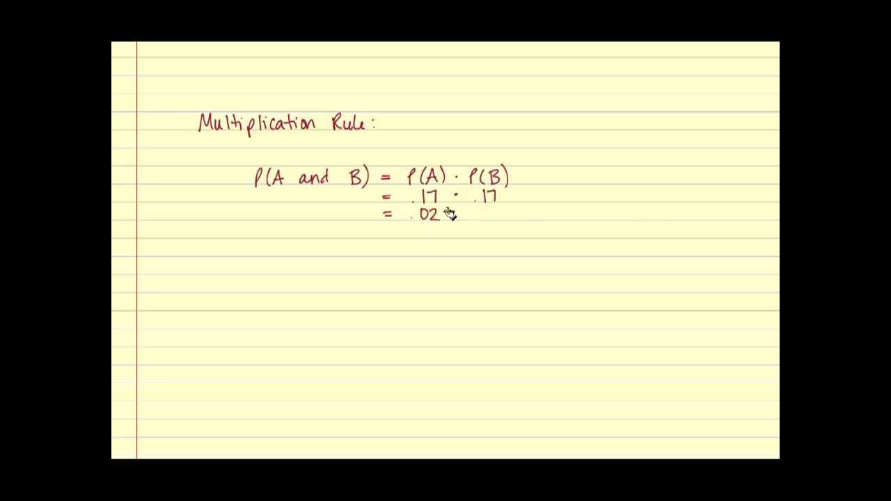 The Multiplication Rule Of Probability YouTube The Multiplication Rule Of Probability YouTube