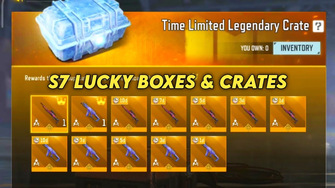 ALL CRATES & LUCKY BOXES WITH ODDS CODM SEASON 7 2023 COD MOBILE ...