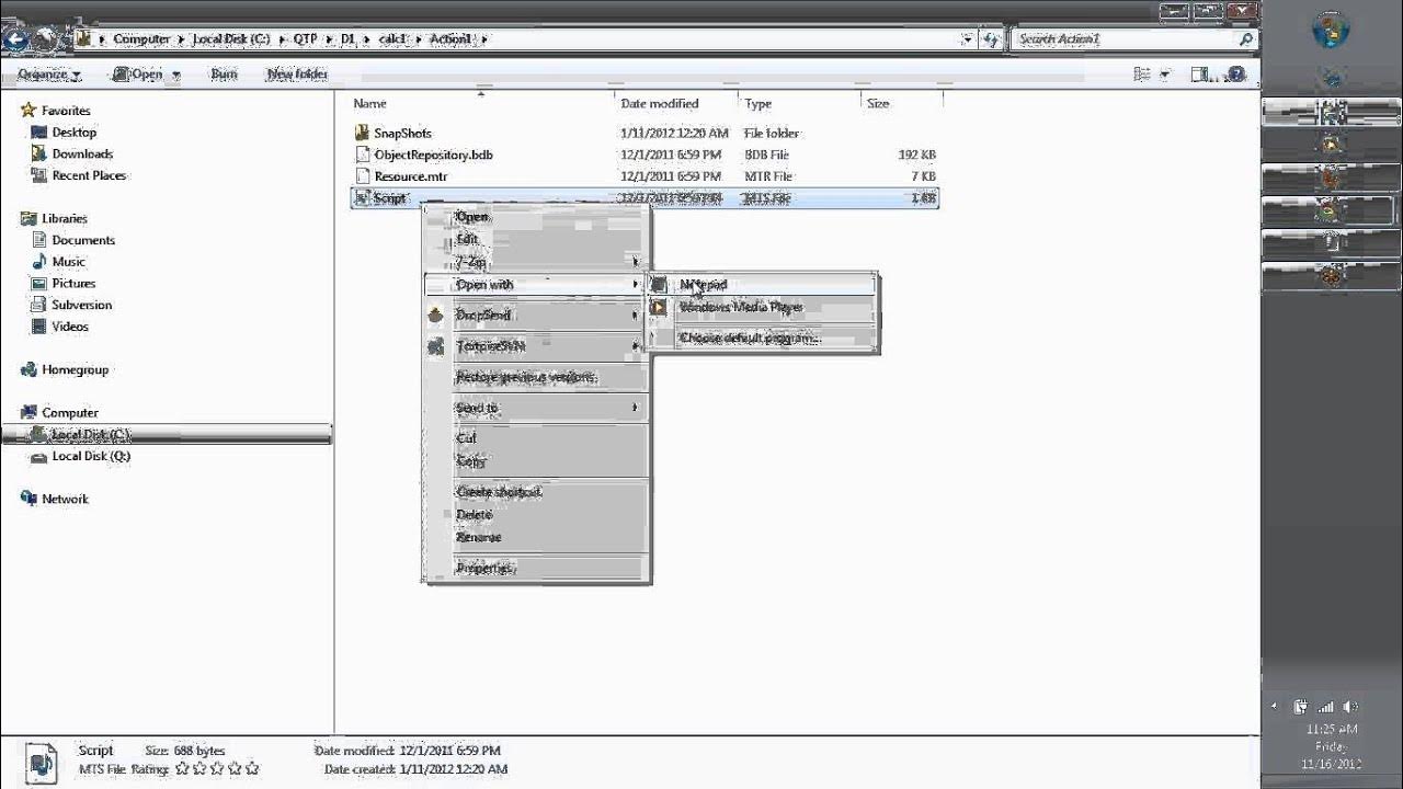 QTP script mts file using notepad | QTP VB Script mts file opening tips - YouTube