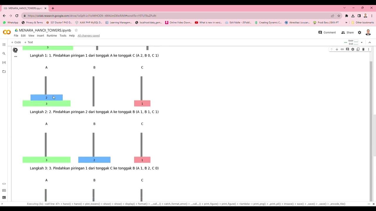 MENARA HANOI TOWERS DALAM PYTHON DINAMIS VISUALISASINYA - YouTube