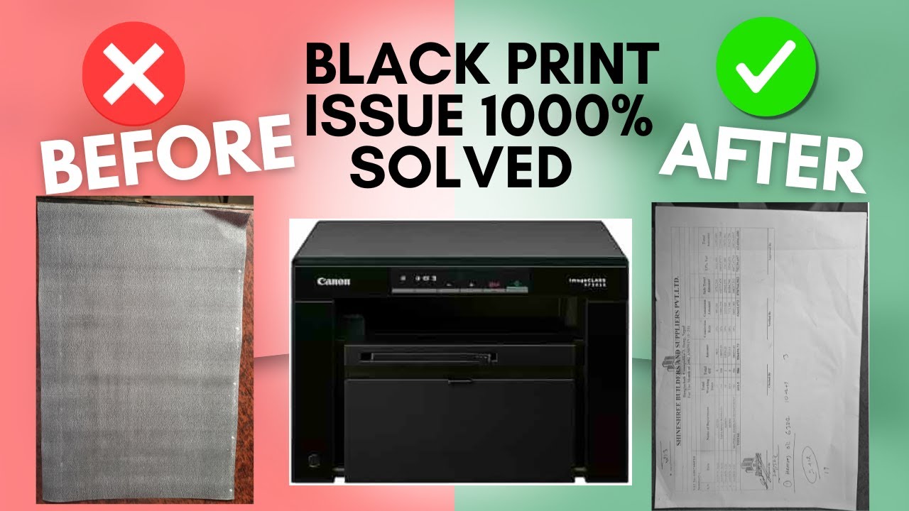 canon MF 3010 Printer Black Print Out Solution 10000000% || Black Page ...