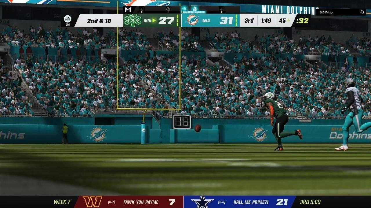 Madden NFL 23 dolphins v shamrocks - YouTube