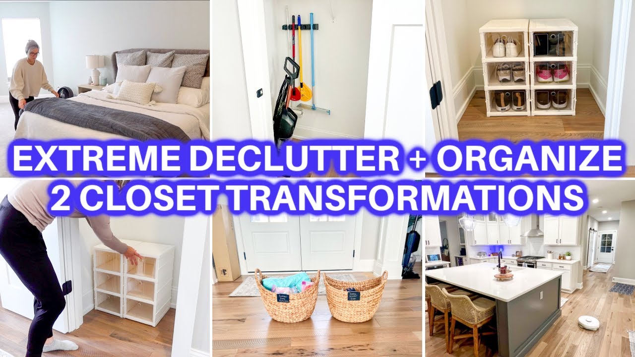 CLOSET DECLUTTER ORGANIZE + CLEAN WITH ME | CLEANING MOTIVATION | HOME ...