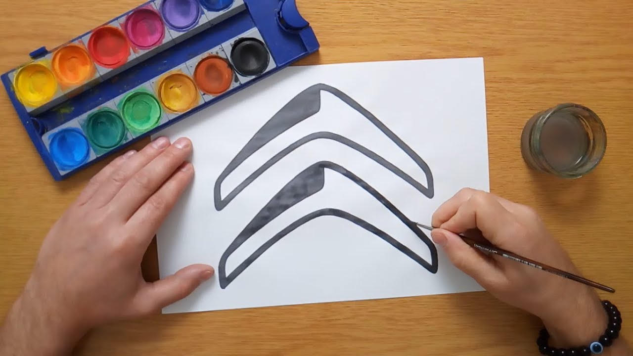Comment dessiner un logo Citroën - How to draw a Citroën logo - YouTube
