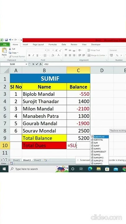 SUMIF function on excel bangla tutorial - YouTube