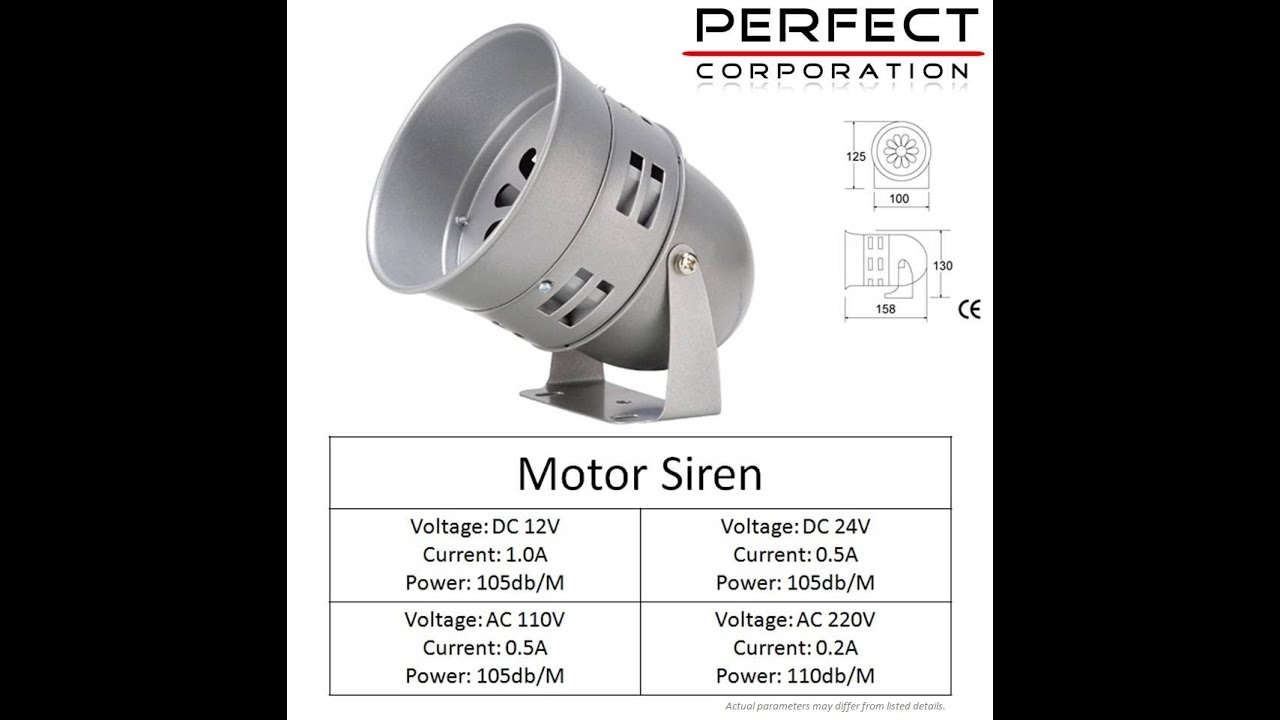 Electrically Operated Motor Siren 220V AC / 12V / 24V Supply - YouTube