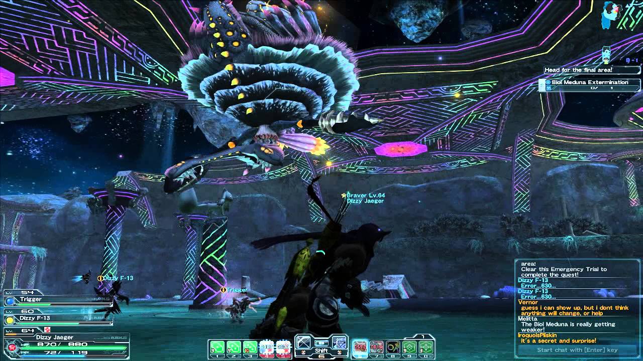 PSO2 - Seabed Boss: SH Biol Meduna VS Braver - YouTube