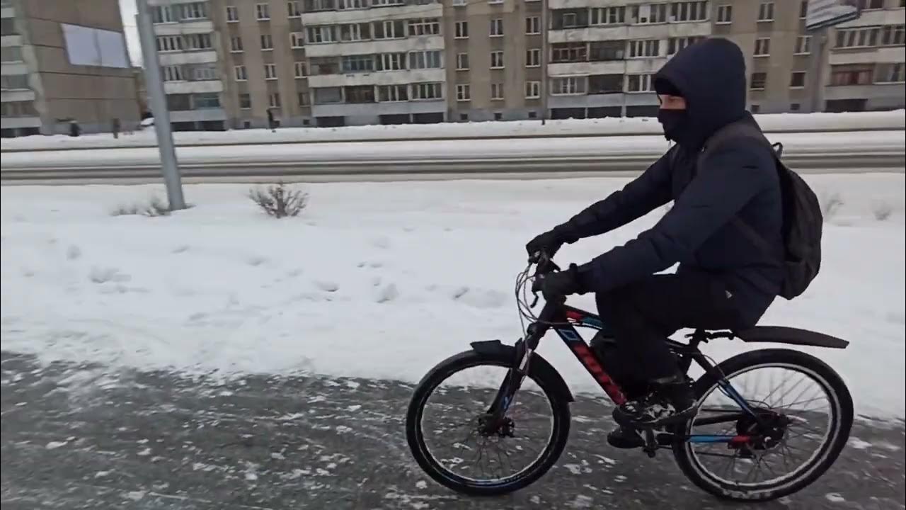 Электровелосипед зимой . - YouTube
