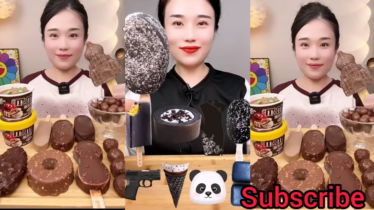 ASMR Eating Panda🐼 & Donut🍩 Ice Cream🍦🍨 | ASMR challenge | Full ...