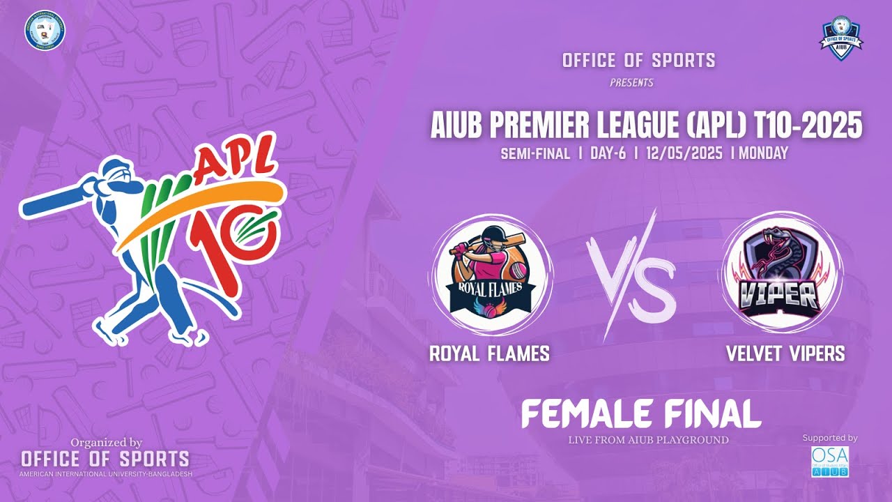 ROYAL FLAMES 🆚 VELVET VIPERS I FEMALE FINAL I APL T10-2025 I Live - YouTube