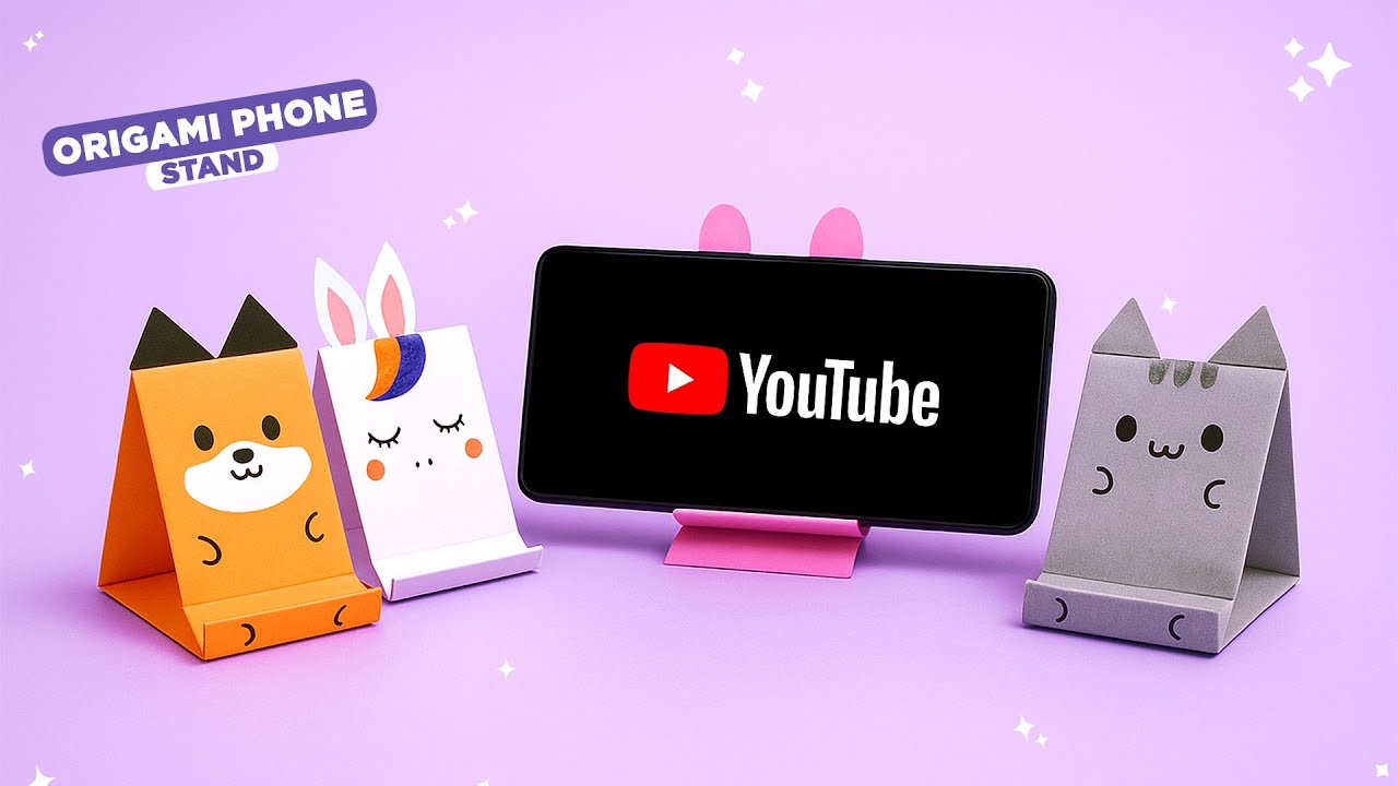 Origami Paper Mobile Stand | DIY mobile stand with paper | no glue ...
