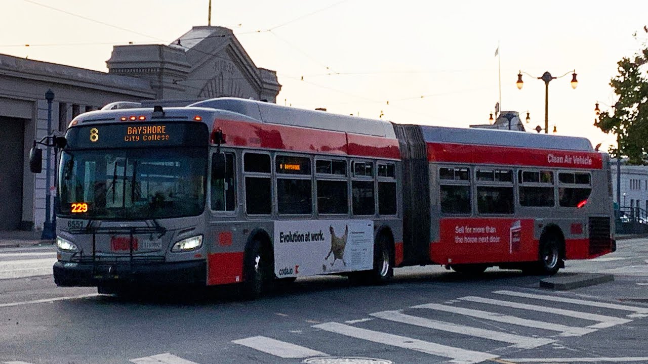 Full Route Sf Muni 6551 On 8 Bayshore Outbound To City College
