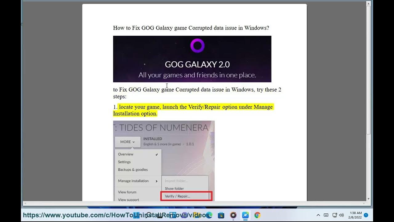 Fix GOG Galaxy game Corrupted data issue in Windows 11/10 - YouTube