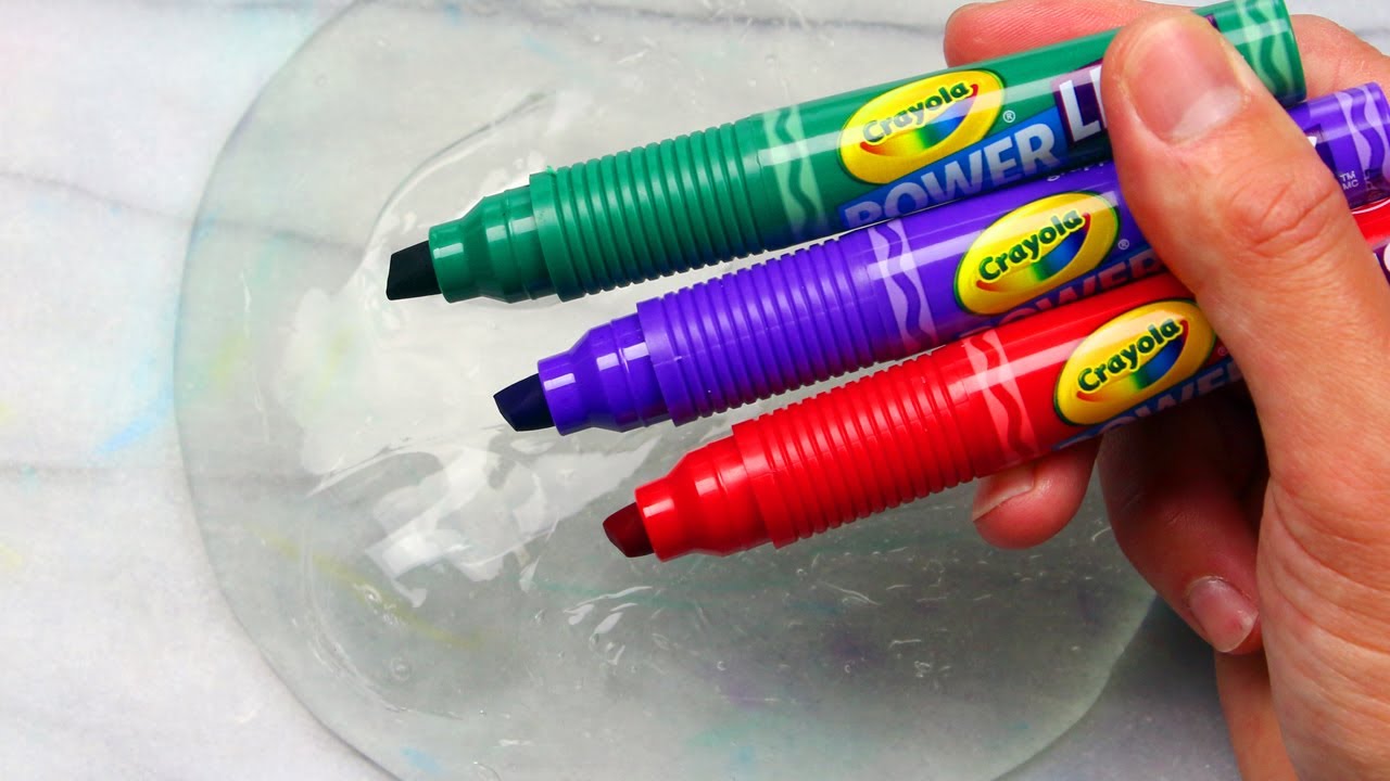 Slime Coloring with Crayola Markers, Pigment, & Glitter! Most ...