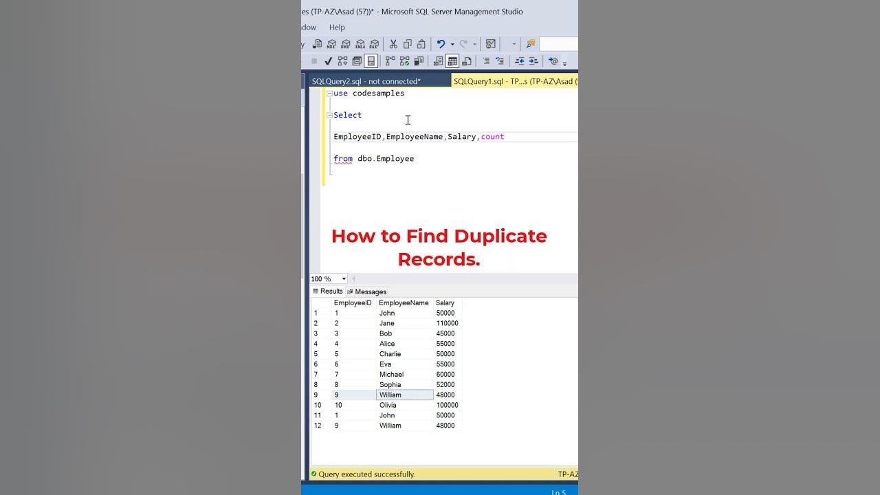 Sql How To Find Duplicates In A Table Datascience Programming Coding Sqltutorial Youtube