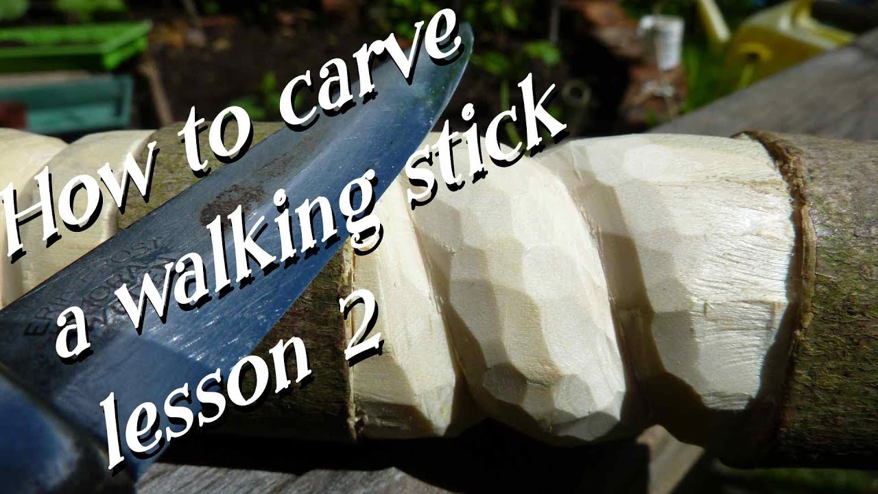 How to carve a bush-craft walking stick lesson spiral pattern- lesson 2 ...