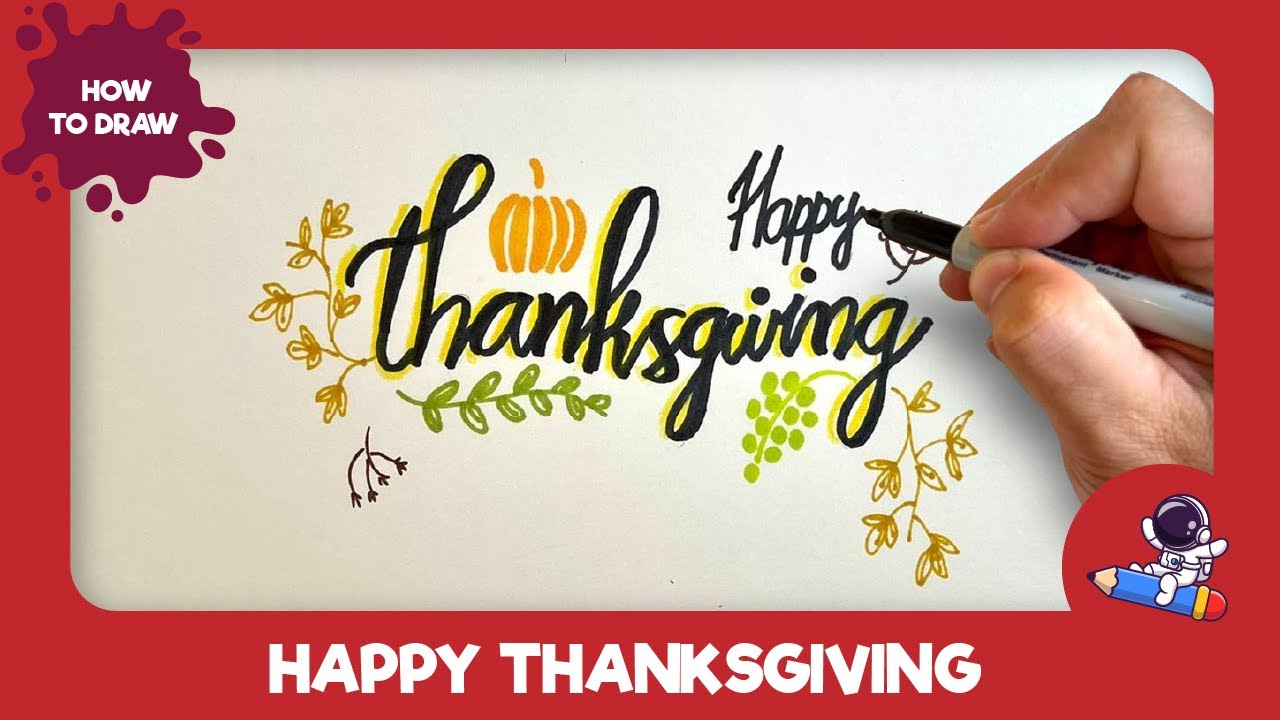 How to Draw a Thanksgiving Lettering | Everybody Can Draw It - YouTube