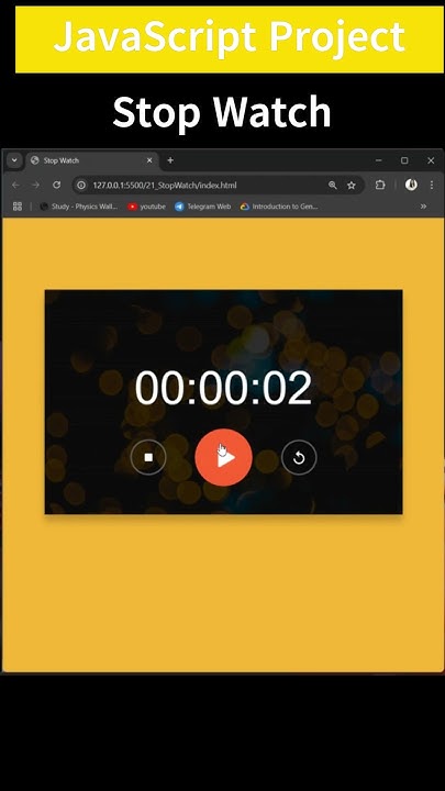 Create Stop watch using html css and JS | JavaScript Projects - YouTube