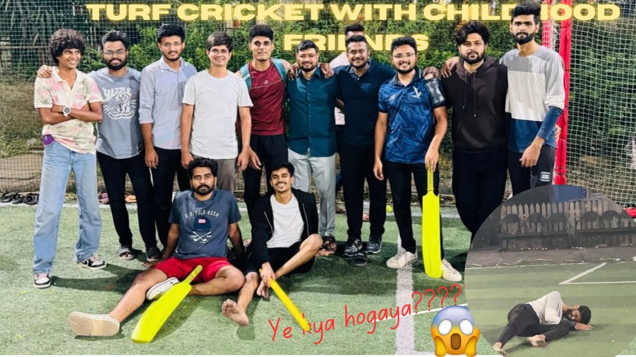 Turf cricket with childhood friends🏏|prozone turf - YouTube