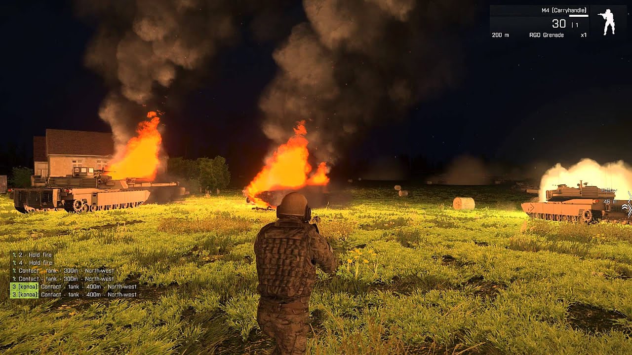 EPIC ARMA- Night Tank Battle - YouTube