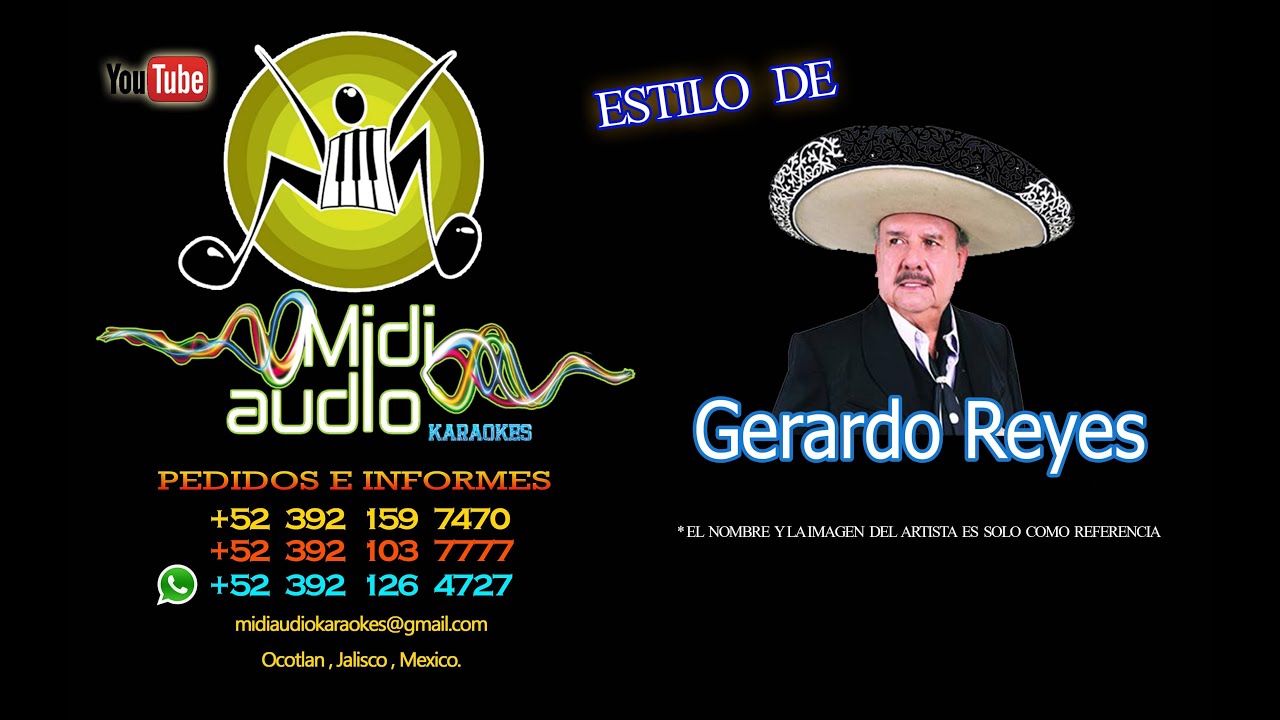 KARAOKE GERARDO REYES - TUMBA OLVIDADA CON BANDA 2022 Karaokes Midi ...