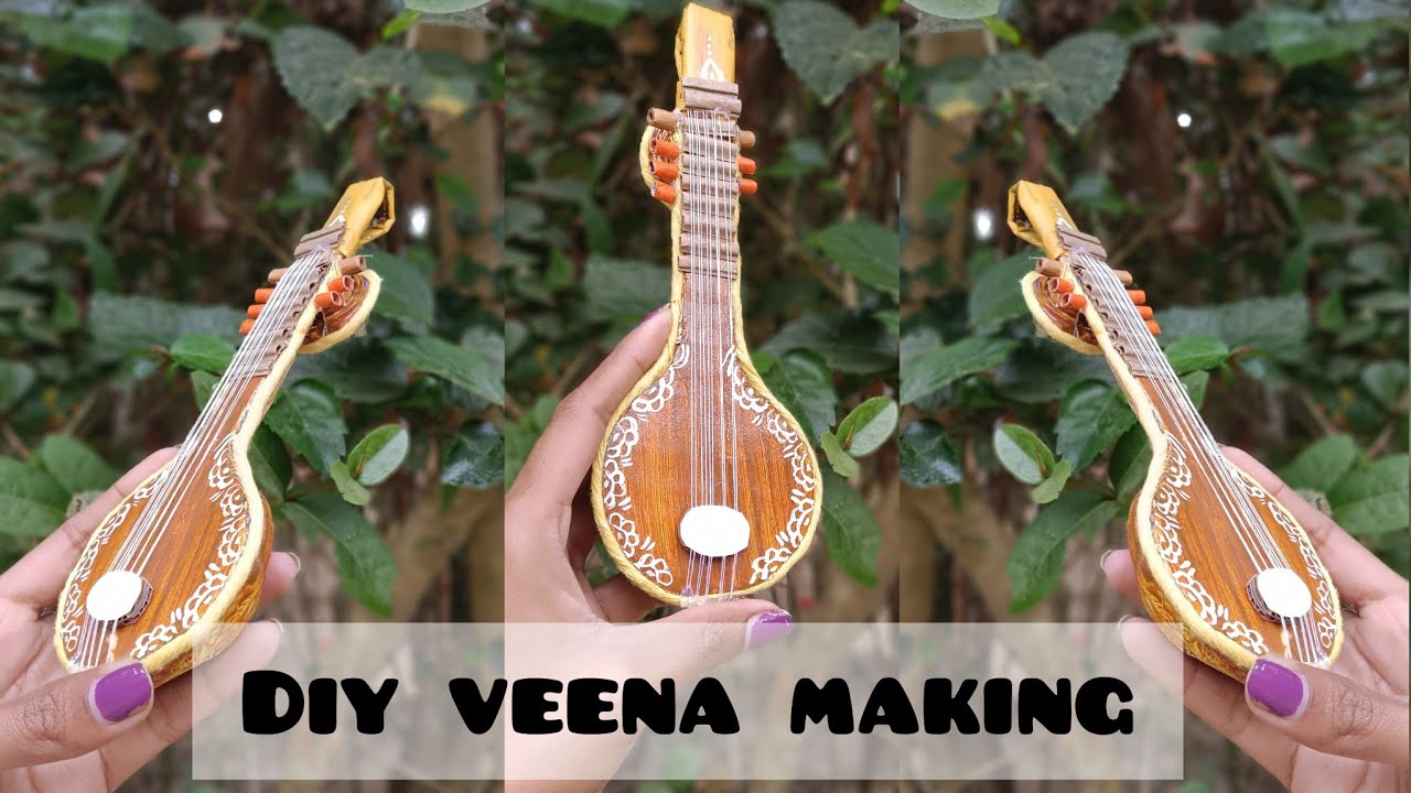 HOW TO MAKE SWARASATTI VEENA AT HOME/MAKING VEENA AT HOME/CRAFT IDEAS ...