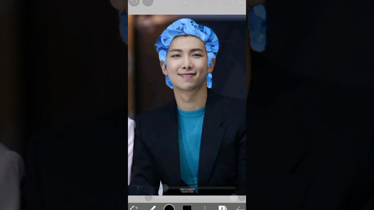 BTS RM BLUE HAIR COLOR EDIT 💜🫰| #bts #btsedits #shorts #ytshorts - YouTube