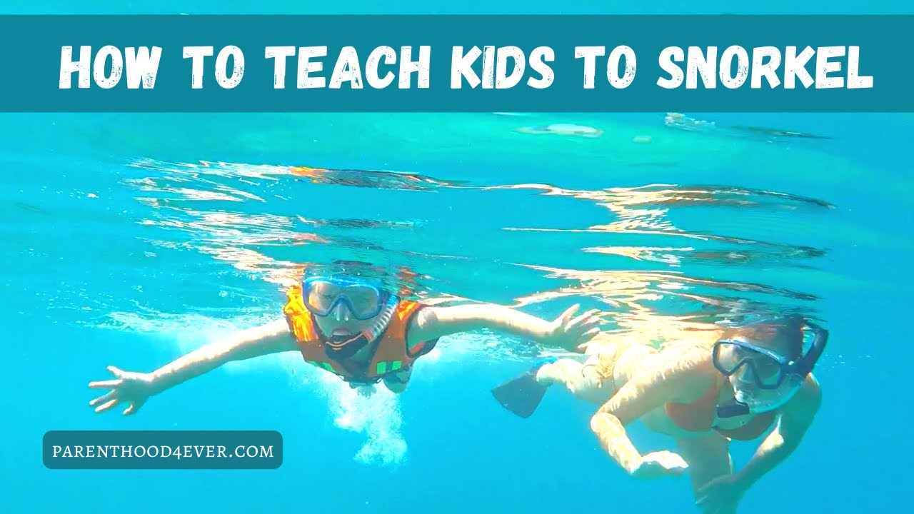 Teaching our child to snorkel for the first time - YouTube