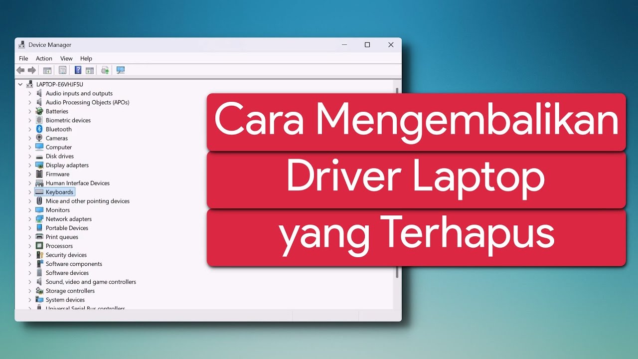Cara Mengembalikan Driver Laptop yang Terhapus - YouTube